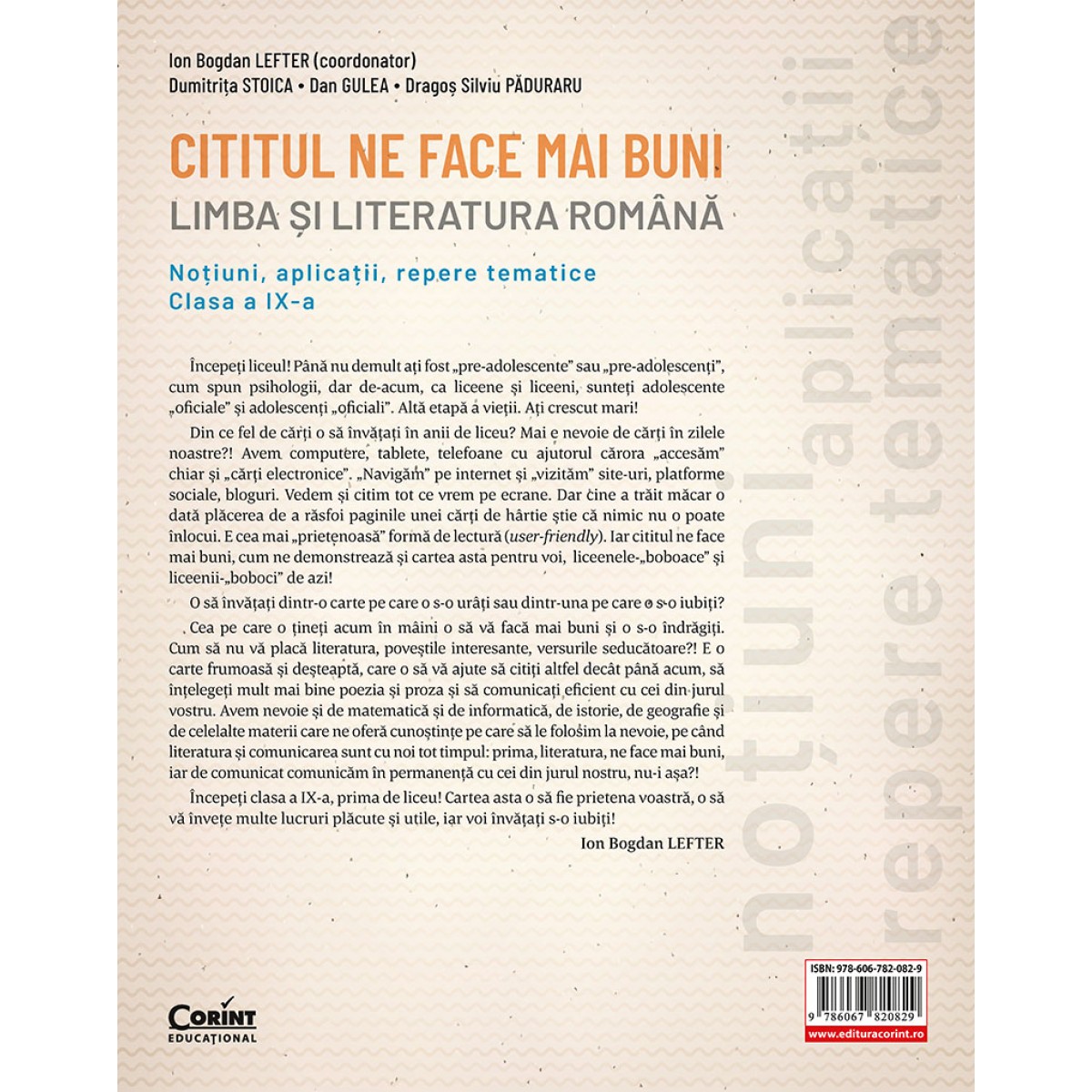 Cititul ne face mai buni. Limba și literatura română. Noțiuni, aplicații, repere tematice. Clasa ...