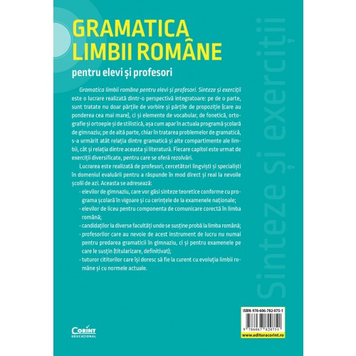 Gramatica limbii române pentru elevi și profesori. Sinteze și exerciții ...
